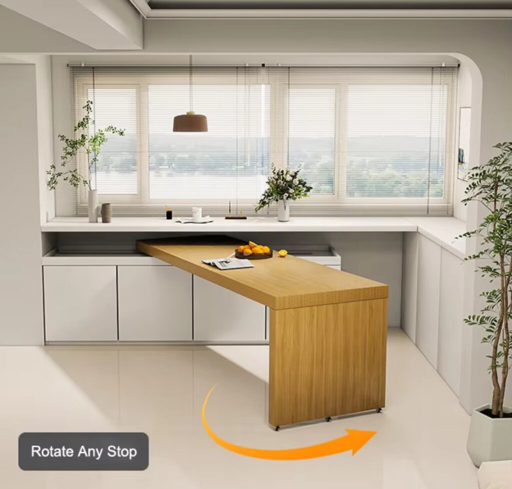 Pull Out Expandable Countertops Rotating Hardware - Spacekoncept