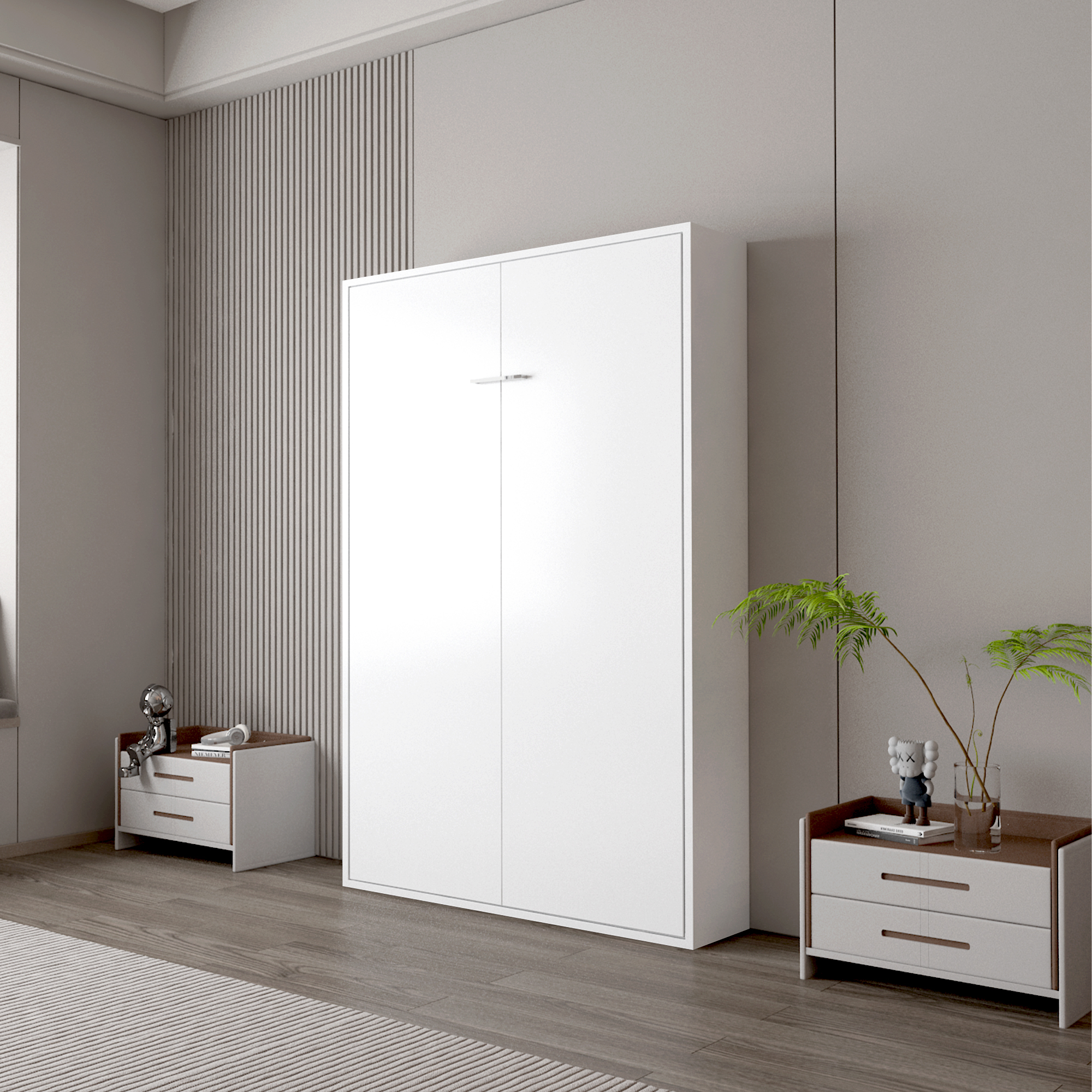 Comfiz WHITE Vertical Queen Murphy Wall Bed – Selected Engineered Wood ...