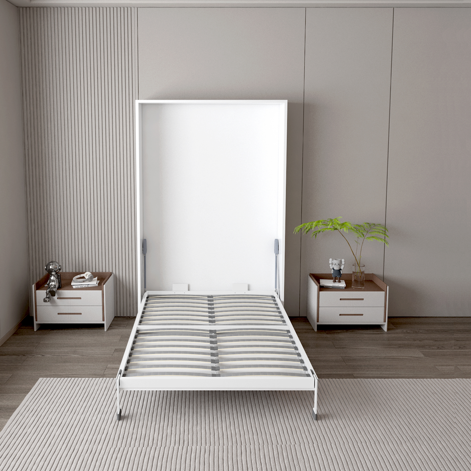 Comfiz WHITE Vertical Queen Murphy Wall Bed – Selected Engineered Wood ...
