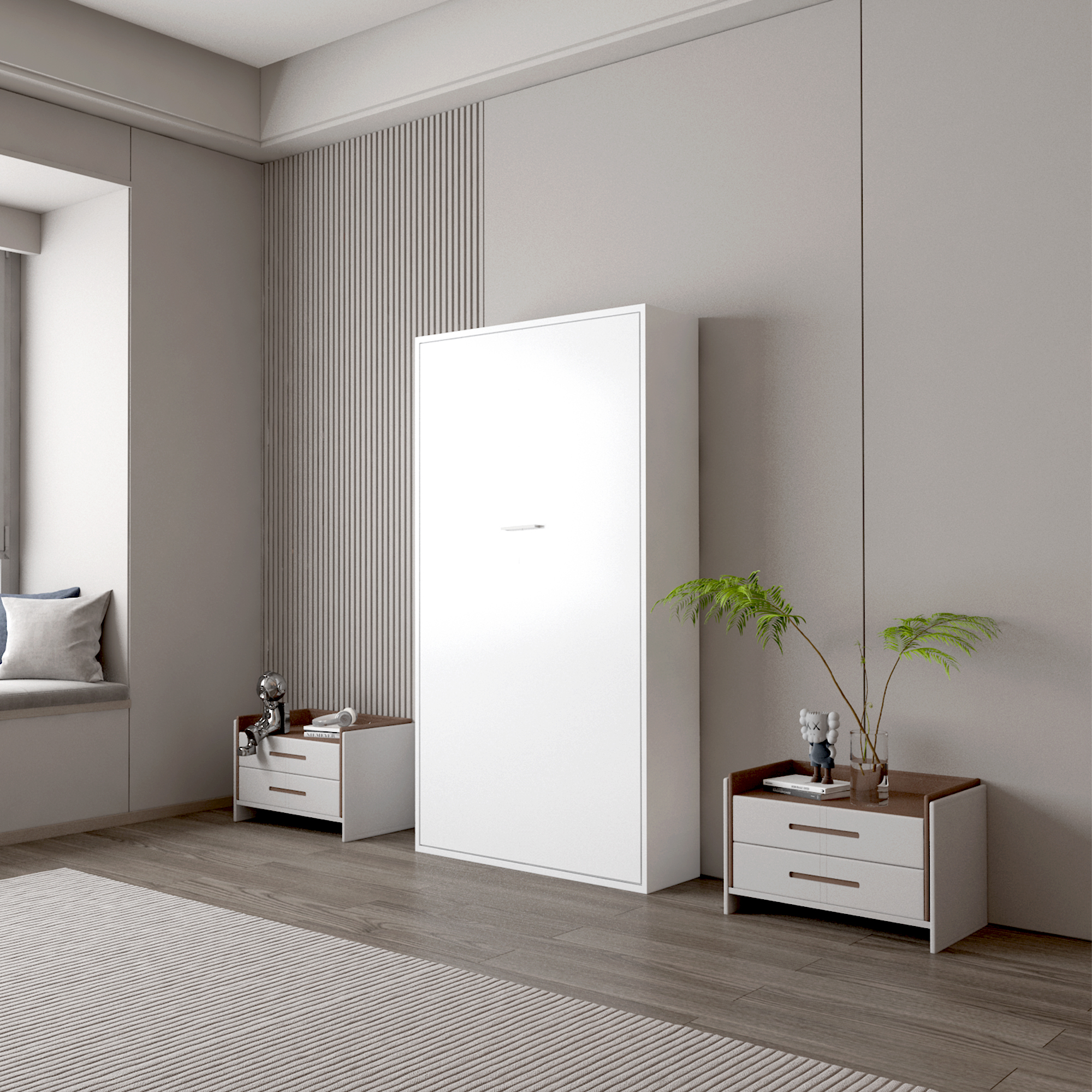 Comfiz WHITE Vertical Super Single Murphy Wall Bed No Table – Selected ...